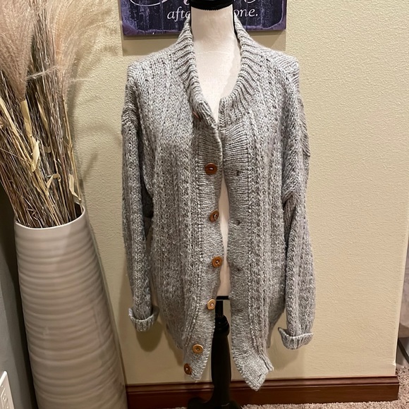 Vintage | Sweaters | Grigoropoulos Bros Vtg Wool Hand Knit Fisherman Wooden Button Cardigan ...